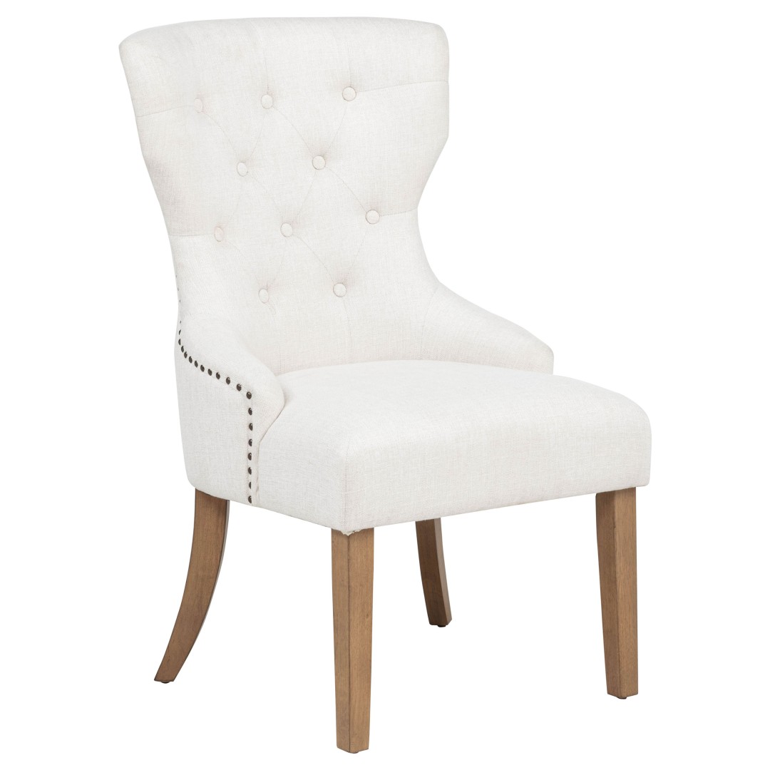 8888 HOME | Baney Tufted Upholstered Dining Chair Beige and Rustic Grey